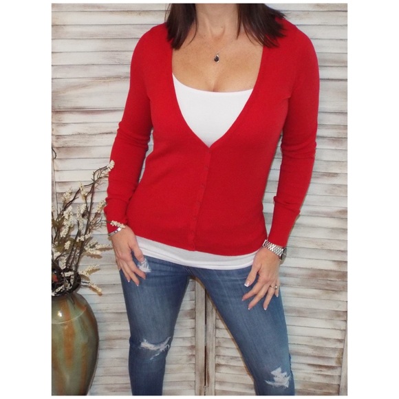 Sweaters | Preppy Cardigan Button Down Sweater Red 112 | Poshmark